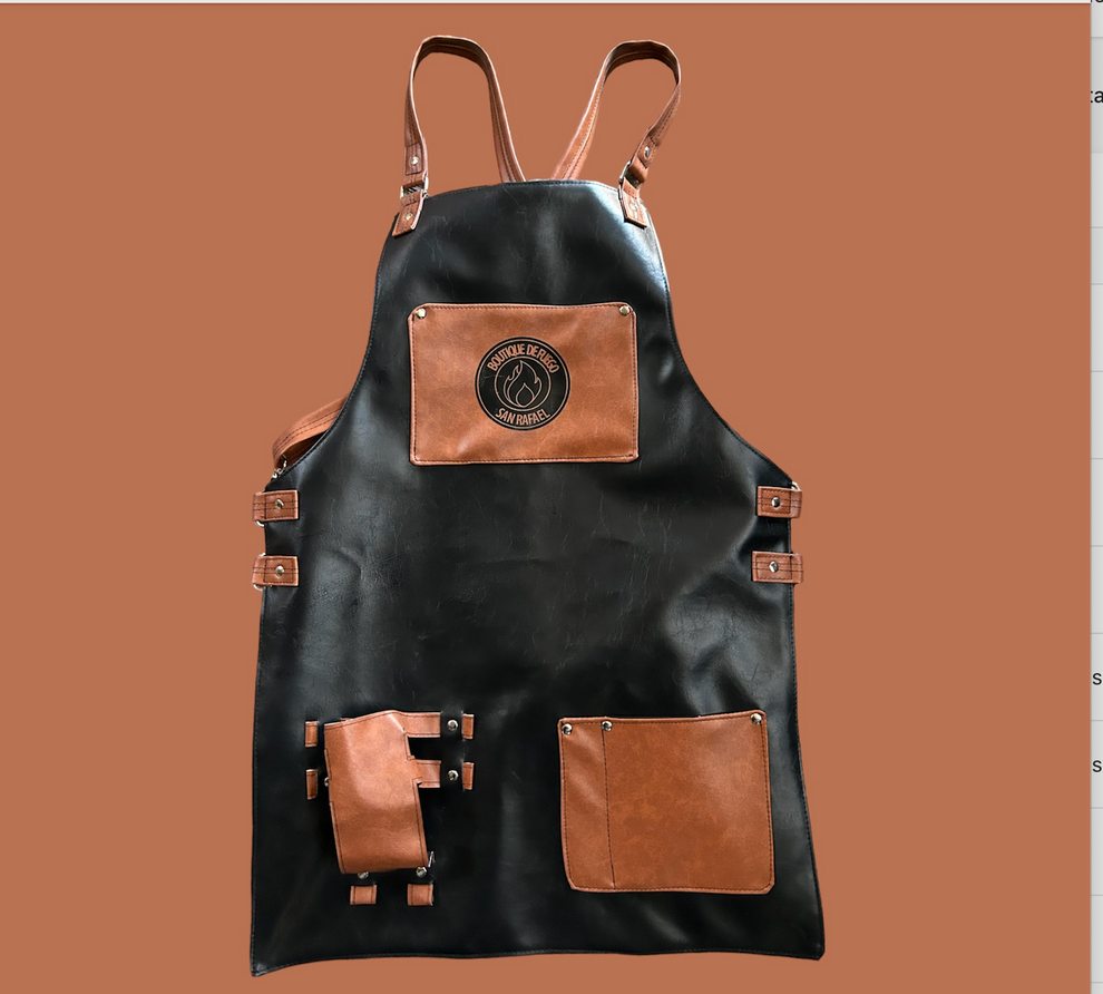 Mandil Parrillero Pro Tacto Piel Negro/Café – BOUTIQUE DE FUEGO